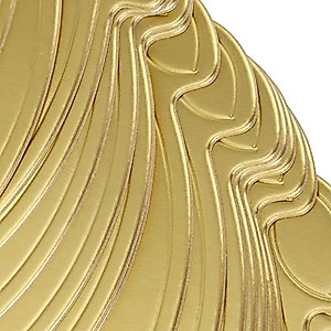 SINJEUN 500 PCS 3.5 Inch Mini Cake Boards, Round Golden Cardboard Mousse Cake Base, Mousse Cake Paper Board Cupcake Circles Tray Pastry Dessert Board with Tab for Decorating, Displaying