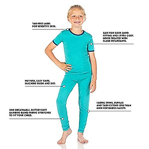 KicKee Pants Two-Piece Applique Pajama Set with Short Sleeves, I Love Mom Toddler Pajamas (Lotus I Love Mom - 4T)