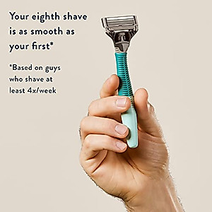 Harry's Razors for Men - Shaving Kit for Men includes a Mens Razor Handle, 3 Razor Blade Refills, Travel Blade Cover, and 4 Oz Shave Gel