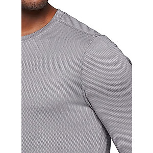 RBX Men's Textured Quick Drying Long Sleeve Performance Tee Jacquard Grey L