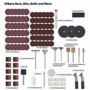 CTISMICE 780W Flex Shaft Rotary Tool, 500-25000RPM Flexible Shaft Grinder Kits with Variable Speed Foot Pedal and 110pcs Accessories for Grinding Polishing Sanding Deburring Cutting Buffing Finishing