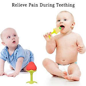 NEPAK 10 Pack Baby Teething Toys,Fruit Shaped Silicone Baby Teethers,Infant Teethers Set,Teethers for Babies BPA Free,Teething Toys for Babies