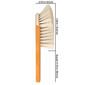 REDECKER S-Shaped Dust Brush with Goat Hair Bristles and Waxed Beechwood Handle, Made in Germany - Dust Brush for Books - Goat Hair Dusting Brush