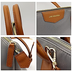 Women Lightweight Waterproof Nylon Handbag Shoulder Totes Crossbody Bag,Leather Shoulder Handbags And Travel Work Purse (Light grey)