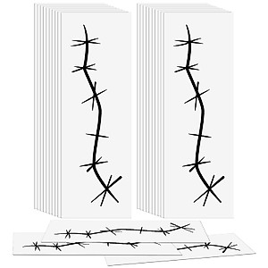 20 Sheets Halloween Stitches Tattoo Stickers Fake Scars Temporary Tattoos Horror Cosplay Accessories for Adult Kids Girls Gifts Halloween Party Decor