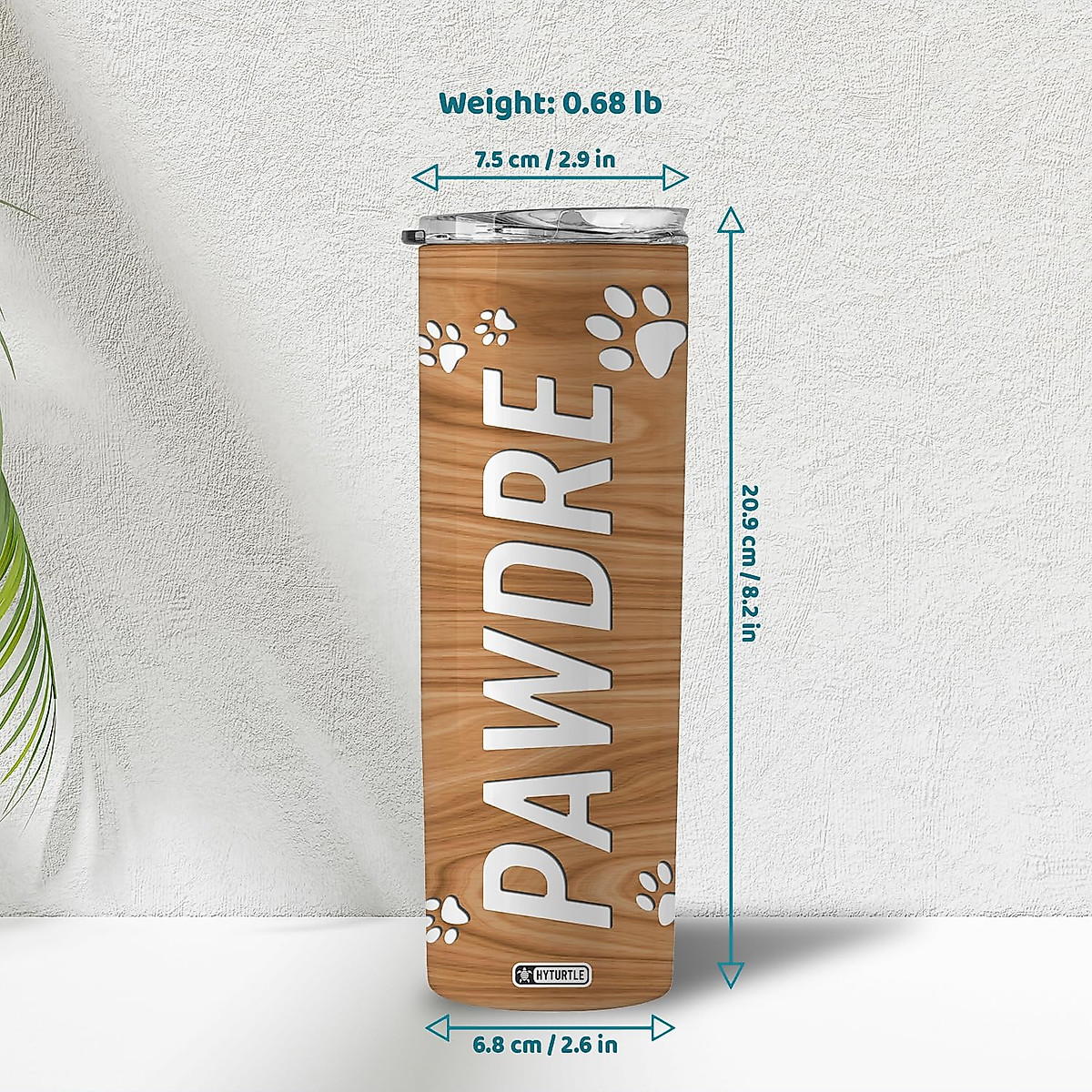 Hyturtle Personalized Picture Dog Dad Tumbler Gifts for Dog Lovers, Father's Day Cup Gifts For Men, Birthday Gift for Dogs Dad, Dogs Lover, Pawdre Custom Photo 20oz Stainless Steel Skinny Tumbler