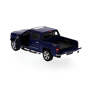 KiNSMART Chevy Silverado (2014) LTZ Crew Cab 4x4 1/46 Scale Diecast Metal Model - Blue