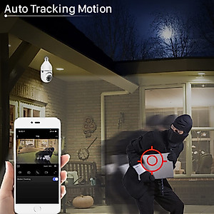 EVERSECU 1080P 2.0MP Wireless Light Bulb PTZ Security Camera with E27 Connector, Motion Auto Tracking, Two Way Audio, Night Vision, Tuya Smart Life App WiFi IP PTZ CCTV Camera (4 Pack)