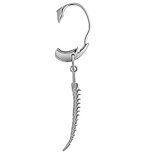 L'VOW Cyber-punk Non-Piercing Wrap Earrng Cuff Unisex Around Ear On Cartilage Silver Earring Jewelry Accessories Cyborg(Style3-Silver)