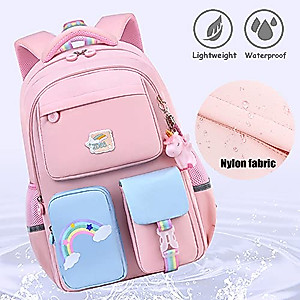 Girls Backpack Kawaii Backpack Cute School Bag with Cute Accessories for Teen Girls