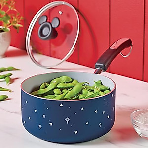 Farberware Disney Bon Voyage Ceramic Nonstick Lid, Dishwasher Safe, Saucepan (2-Quart), Blue