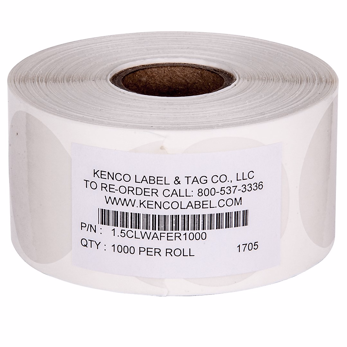 Clear Wafer Package Seals 1.5" Circle Tab Sticker Labels by Kenco (1 Pack (1,000)