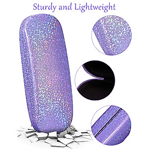 Weewooday 6 Pieces Hard Shell Eyeglasses Cases Glitter Glasses Case Unisex Glasses Case with Cleaning Cloth Sunglasses Case for Women Men