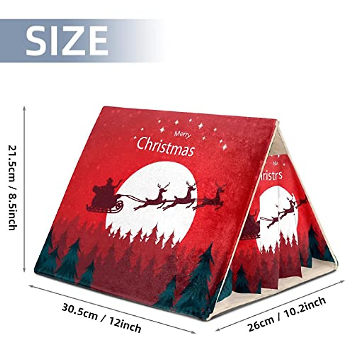 enheng Small Pet Hideout Christmas Background Hamster House Guinea Pig Playhouse for Dwarf Rabbits Hedgehogs Chinchillas