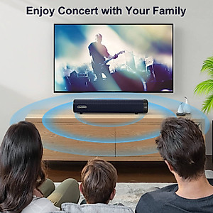 VILINICE 50W Sound Bar, 16-Inch Small Sound Bars for TV, 3 Equalizer Modes, Wireless Bluetooth 5.0, Optical/Aux/USB Connection, Mini Soundbar with Built-in DSP for TV, PC, Projectors, Tablets