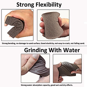 Tnisesm 6Pcs Sanding Blocks 60/80/120/180/220 Grits Sanding Sponge,for Drywall Wood Metal Washable & Reusable Sandpaper BlocksWashable and Reusable