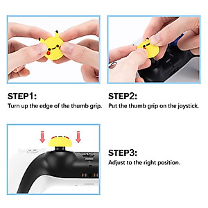 DLseego Kakarotto 4PCS Thumb Grips Caps for Xbox One PS5 PlayStation4 DualSense Switch Pro Wireless Controller Steam Deck, Soft Silicone Anti-Slip Button Caps Japanese Cartoon 3D Joystick Cover