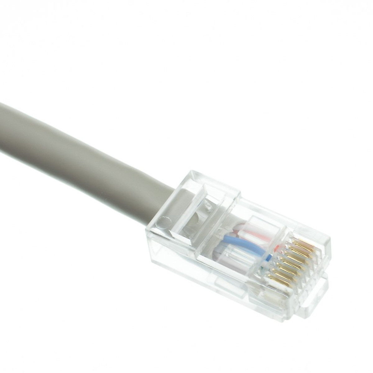 CableWholesale Cat5e Plenum Ethernet Cable, 24AWG Network Cable with RJ45 Gold Plated Connector, 4 Pair Stranded Bare Copper, Bootless Unshielded Twisted Pair (UTP) Internet Patch Cable, 1 Foot, Gray