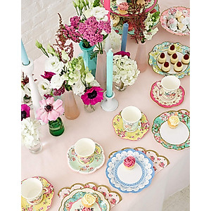 Talking Tables 24 Count Truly Scrumptious Party Vintage Floral Tea Cups and Saucer Sets