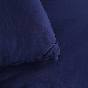 NTBAY Twin Comforter Set with Sheets, 5 Pieces Soft and Breathable Twin Bedding Set, Twin Bed in a Bag, Down Alternative Comforter Set Solid Color All Season, Kids Bedding Set, Navy Blue