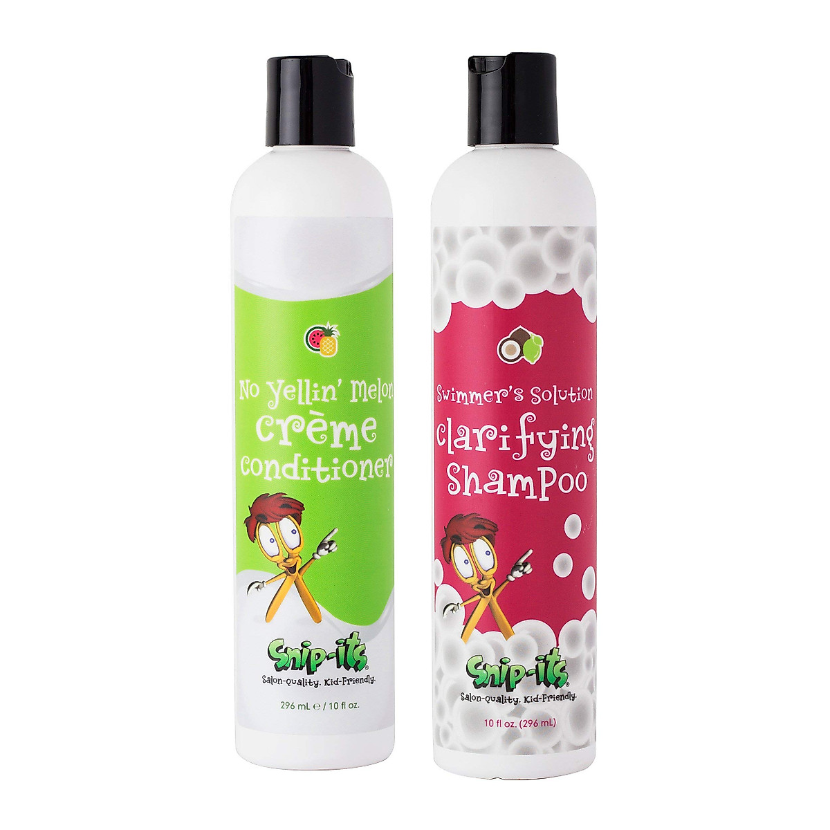 Snip-its Natural Shampoo and Conditioner for Kids | Swimmers Clarifying Chlorine Removal and Detangler Conditioner Restore Hair | All Natural Kids Hair Product Made in USA | Salon Quality Kid Friendly