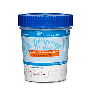 [25 Pack] 12 Panel Drug Test Screening Cups - Tests for AMP, BAR, BUP, BZO, COC, MDMA, MET, MTD, OPI, OXY, TCA, and THC, Instant Multi Panel Urine Drug Test with Temperature Strip