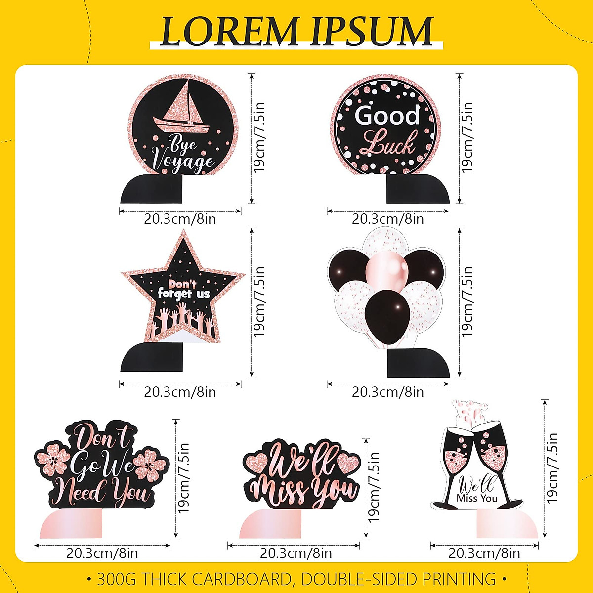 7 Pcs Going Away Party Decorations We Will Miss You Honeycomb Decoration 3D Farewell Table Centerpieces for Party Sign for Goodbye Bye Retirement Adventure Graduation Party Table Decor Supplies