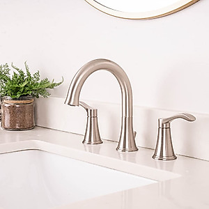 EZ-FLO Bathroom Faucet, Widespread Lavatory Sink Faucet with 2 Handles, Brushed Nickel, 10715