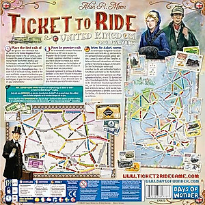 Ticket to Ride United Kingdom + Pennsylvania Board Game EXPANSION - Strategy Game, Family Game for Kids & Adults, Ages 8+, 2-5 Players, 30-60 Minute Playtime, Made by Days of Wonder