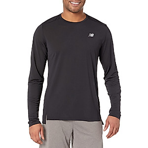 New Balance Men's Accelerate Long Sleeve 22, Black, Large