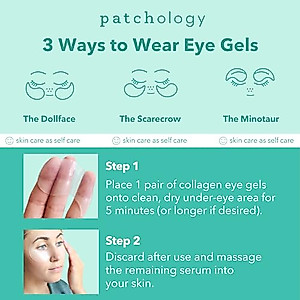 Patchology Eye Gels Patch (5 Pairs) - Natural Eye Patches for Puffy Eyes, Dark Circles and Eye Bags - Eye Mask Skincare for All Skin Types - Beauty & Personal Care Eye Patch