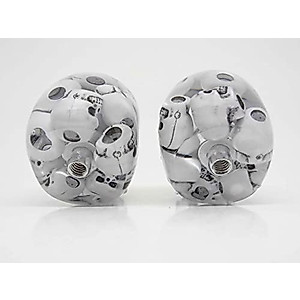 Clear Skull Door Knobs Drawer Knobs with Mini Skull Beads (Set of 2)