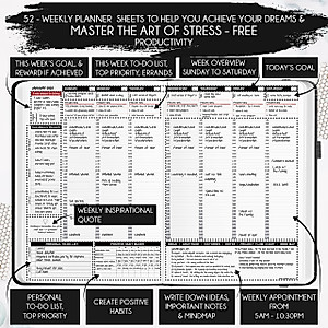 Law of Attraction Planner 2024 - Dated 2024 Planner, Hourly Planner, Daily Planner, Weekly Planner & Monthly Planner, Gratitude Journal, Positive Habit Maker, Vision Board, Stickers & Gift Box