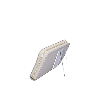 A|X ARMANI EXCHANGE womens Pebble Eco Leather Zip Wallet Wristlet Wrislet bag, Noise, One Size US