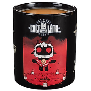 Cult of The Lamb Heat Changing Coffee Mug - Symbol Images Reveal with Heat - Officially Licensed Video Game Merchandise - Christmas Stocking Stuffer Gamer Gift for Kids, Teens, Adults - 11oz, Ceramic