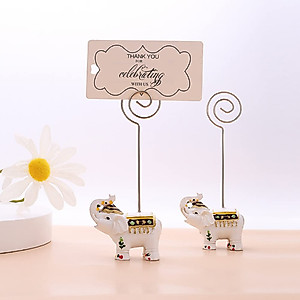 FOMIYES Party Message Clip 2pcs Elephant Card Holder Picture Photoframe Stainless Steel Multi-Function Message Clips