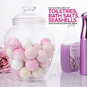 Modern Innovations 128-Ounce Candy & Cookie Jar with Lid, Premium Acrylic Clear Apothecary Jar, Wedding & Home Décor Centerpiece Cookie Candy Buffet Decorative Kitchen Storage Jar