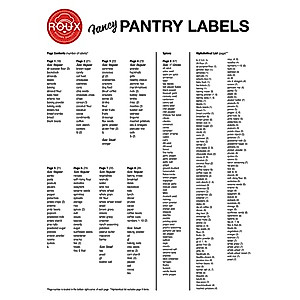 Kitchen Pantry Labels for Food Storage Containers, Set of 270 Clear Stickers for Common Goods