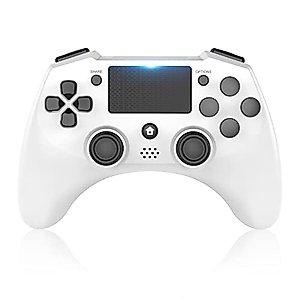 ZFY Wireless Controller Compatible with PS4/Slim/Pro/PC with 6-Axis Motion Sensor, PS4 Controller for Kids and Adults White