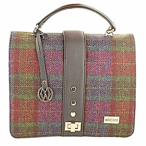 Mucros Weavers Vintage Plaid Fiona Handbag For Women, Purple