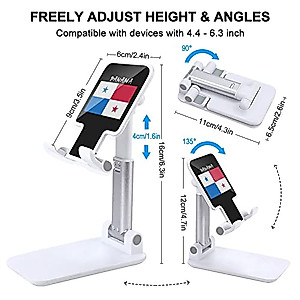 Flag of Panama Foldable Desktop Cell Phone Holder Portable Adjustable Stand for Travel Desk Accessories