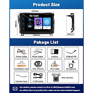Andriod Car Stereo for Toyota Tundra 2007-2013 & Toyota Sequoia 2008-2019 Radio, 10.1 Inch Touch Screen Car Audio Receiver Bluetooth with GPS Navigation WiFi SWC Backup Camera External Mic