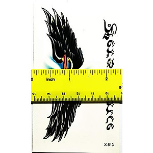 PARITA Small Tattoos Cross Wing Temporary Tattoos Stickers Wing Cartoon Tattoo Fake Body Neck Arm Leg Chest Shoulder Hip Tattoo Removable Style Fashion Fantasy Fun Party (Pack 3 PCS.) (06)