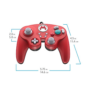 Wired Fight Pad Pro - Official Nintendo Switch Controller - Classic Gamecube Style Retro Controller - Perfect for Super Smash Bros & Mario Party - OLED Compatible