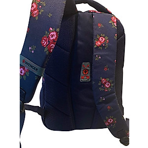 Wenger Upload Backpack With 16" Laptop Pocket And Tablet Pocket, Navy Floral Print
