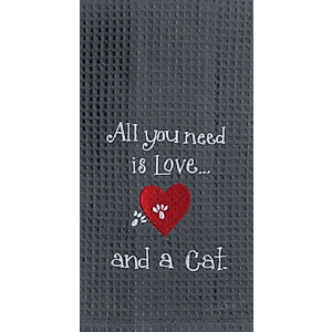 Kay Dee Designs Cat Lover Embroidered Towel Set - One Each You Had Me at Meow & Cat Love