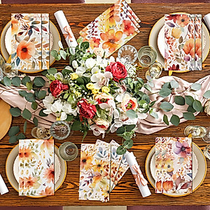 40Pcs Fall Napkins Paper Fall Floral Napkins Thanksgiving Napkins Fall Tableware Autumn Napkins Fall Bridal Shower Napkins Harvest Napkins Fall Party Decorations Thanksgiving Party Supplies