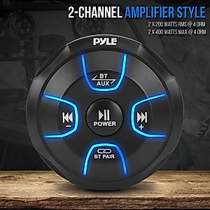 Pyle 2-Way Waterproof Off Road Speakers - 4" 800W Active Passive Marine Grade Wakeboard Tower RGB Speakers System w/Bluetooth Controller, Full Range Stereo Speaker for ATV/UTV Jeep Boat PLUTV48KBTR