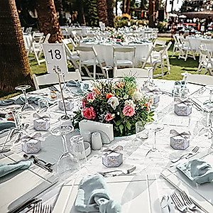 Okllen 100 Pcs Hexagonal Candy Boxes 3.2"Lx 2.7"Wx1.8"H, Wedding Birthday Party Favor Gift Boxes with Ribbons, Marble Pattern Treat Goodie Bags for Party Decoration, Baby Shower, Bridal Shower, Celebration