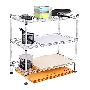 Internet's Best 3-Tier Mini Wire Utility Shelving - Chrome - Shelf - Adjustable Rack Unit - Kitchen Bathroom Pantry Laundry Storage - Under The Sink Organization - Organize Your Cabinets - SPI